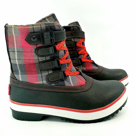 UGG | Shoes | Ugg Decatur Red Black Plaid Lace Up Rubber Duck Winter ...